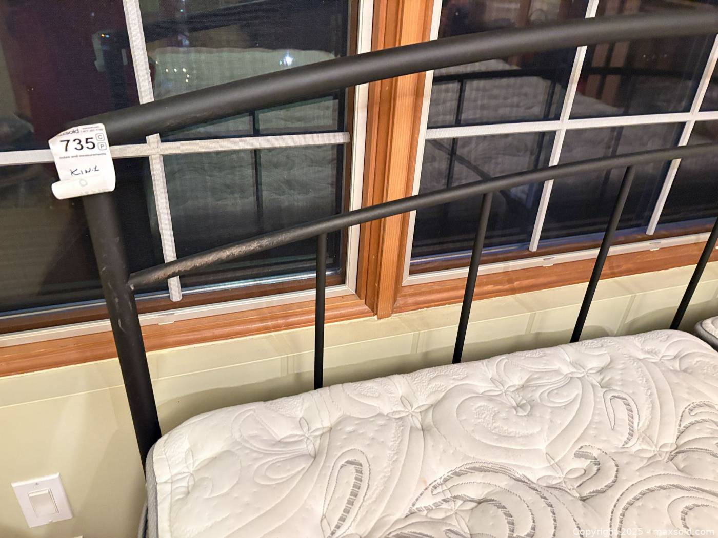 Split king metal bed frame with 2 Twin XL mattresses | Maxsold