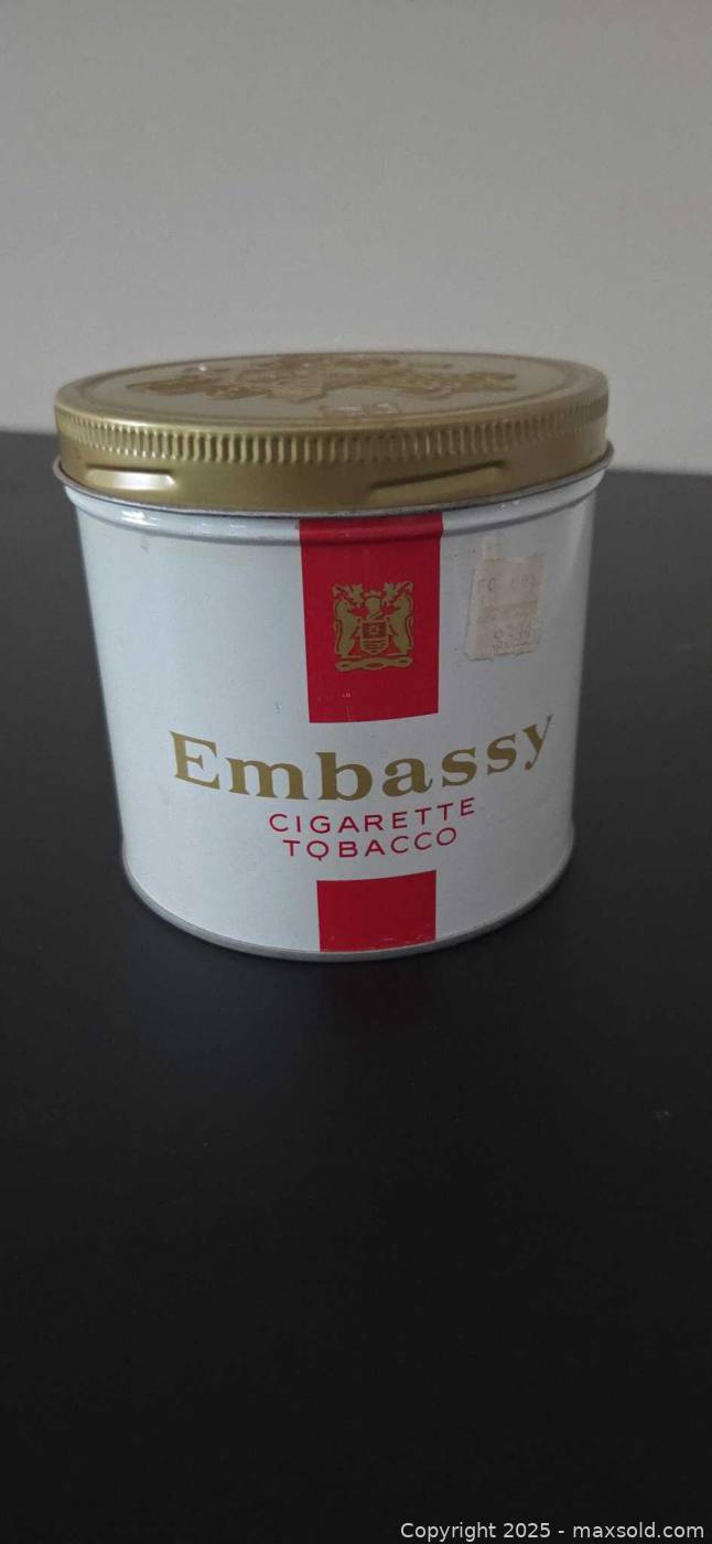 Embassy cigarette tobacco tin with lid | Maxsold