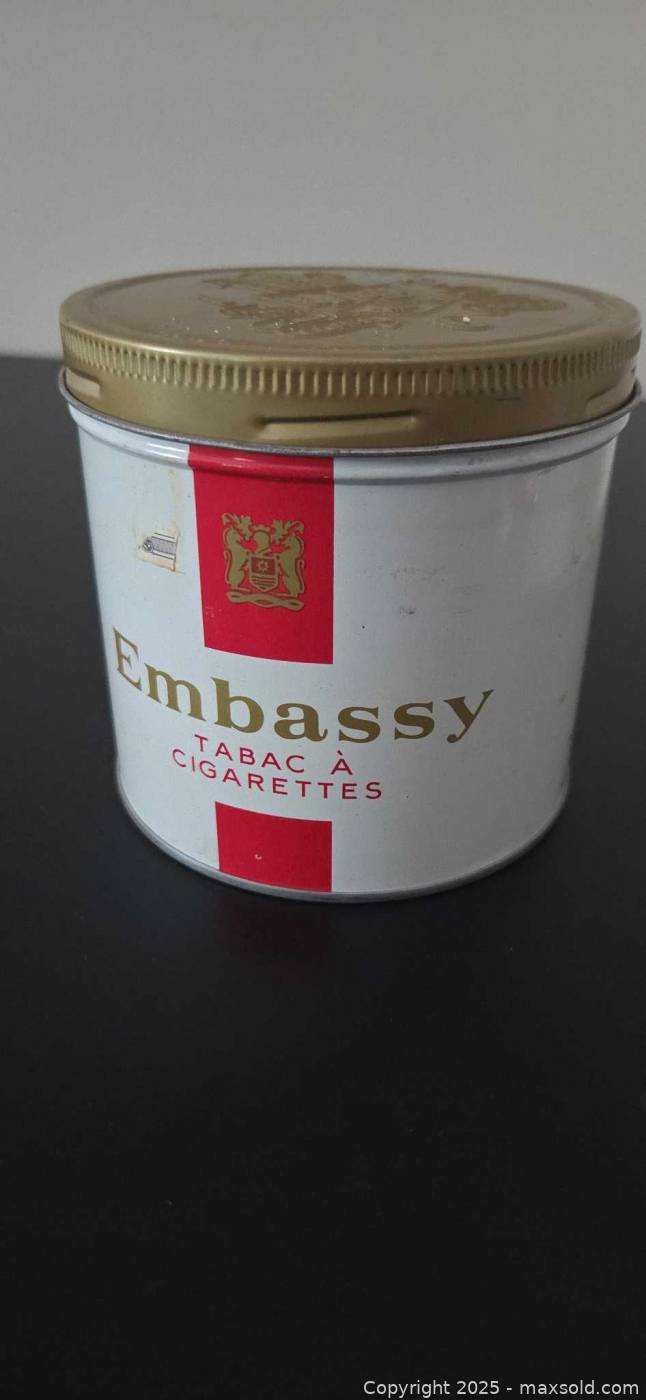 Embassy cigarette tobacco tin with lid | Maxsold