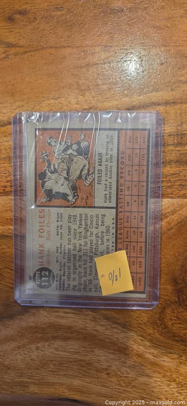 Hank Foiles baseball card #112 | Maxsold
