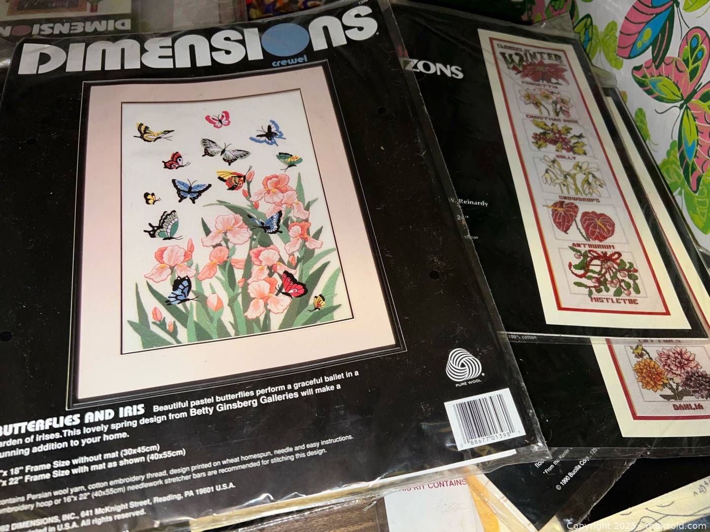Embroidery floss, hoop, Dimensions cross-stitch kits | Maxsold