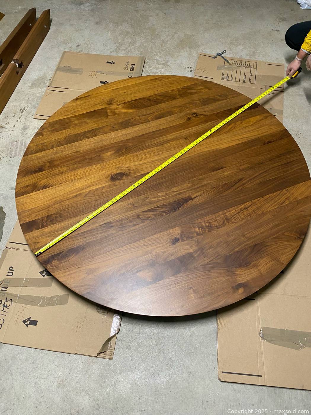 64" Round Solid Walnut Dining Table | Maxsold
