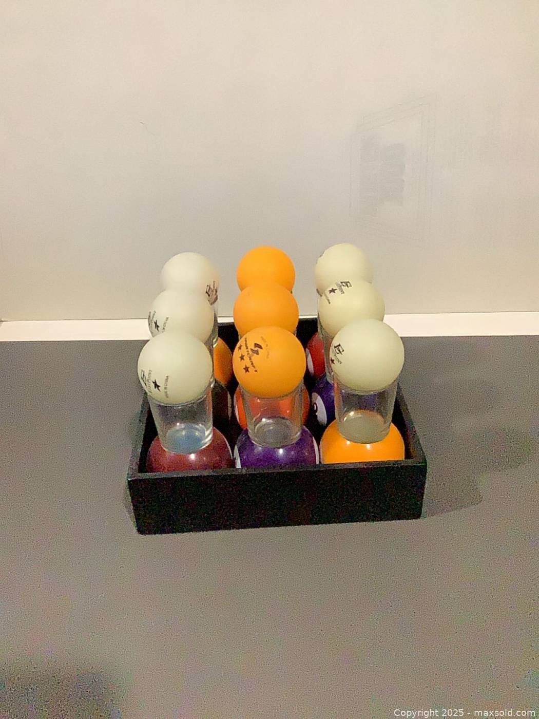Billiard Pool Ball Shot Glass Set With Tray | Maxsold