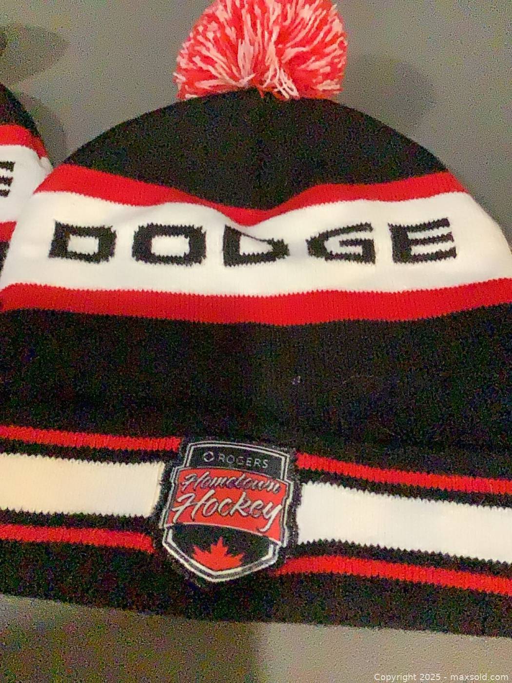 DODGE knit pom beanies lot of 2 | Maxsold