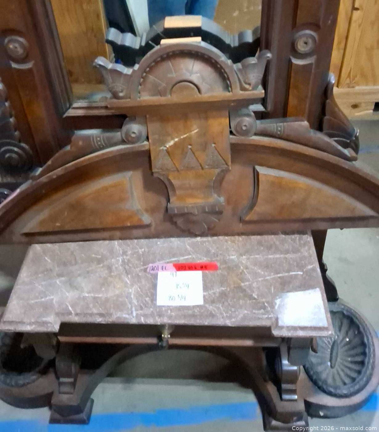Victorian Renaissance hall tree with mirror | Maxsold