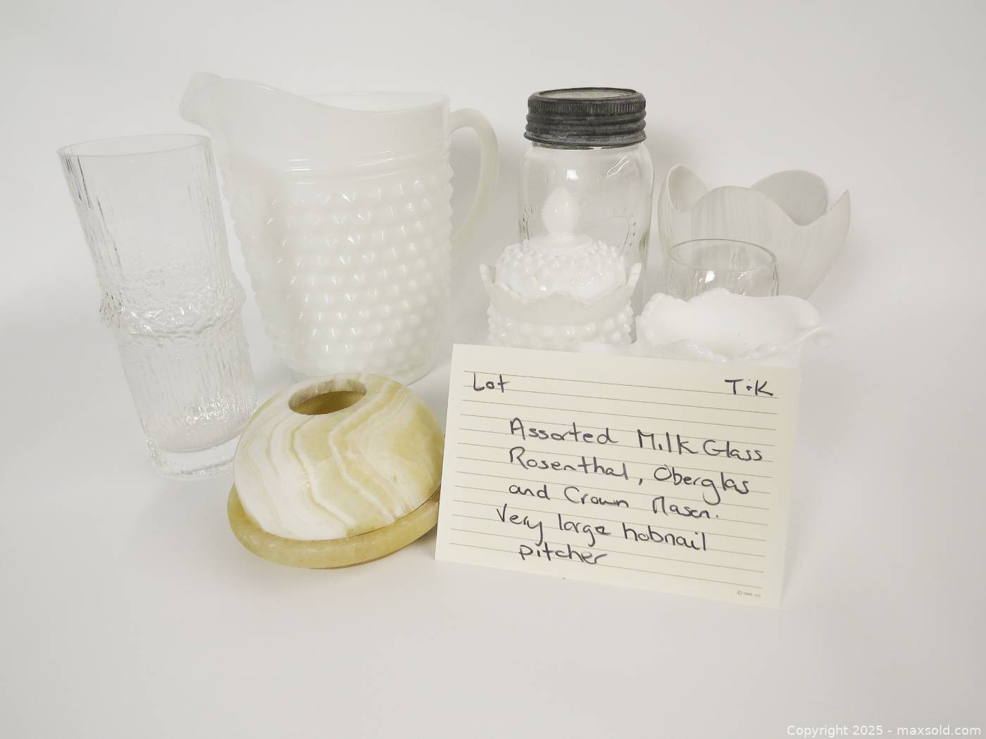 Vintage milk glass and clear glass assortment | Maxsold