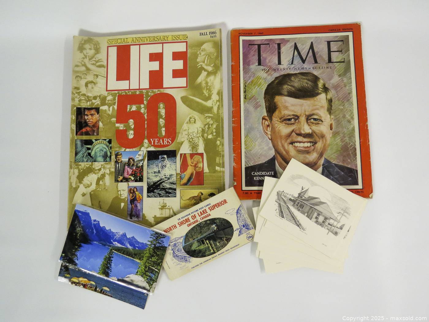 Vintage Time & Life Magazines with Postcards | Maxsold