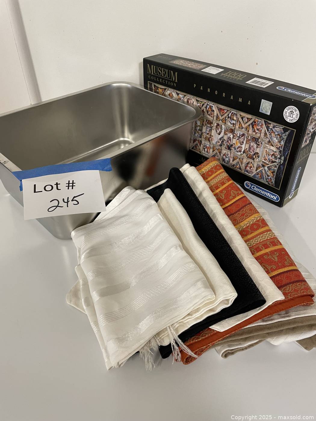 Stainless steel baking pan, Museum Collection puzzle and assorted table ...