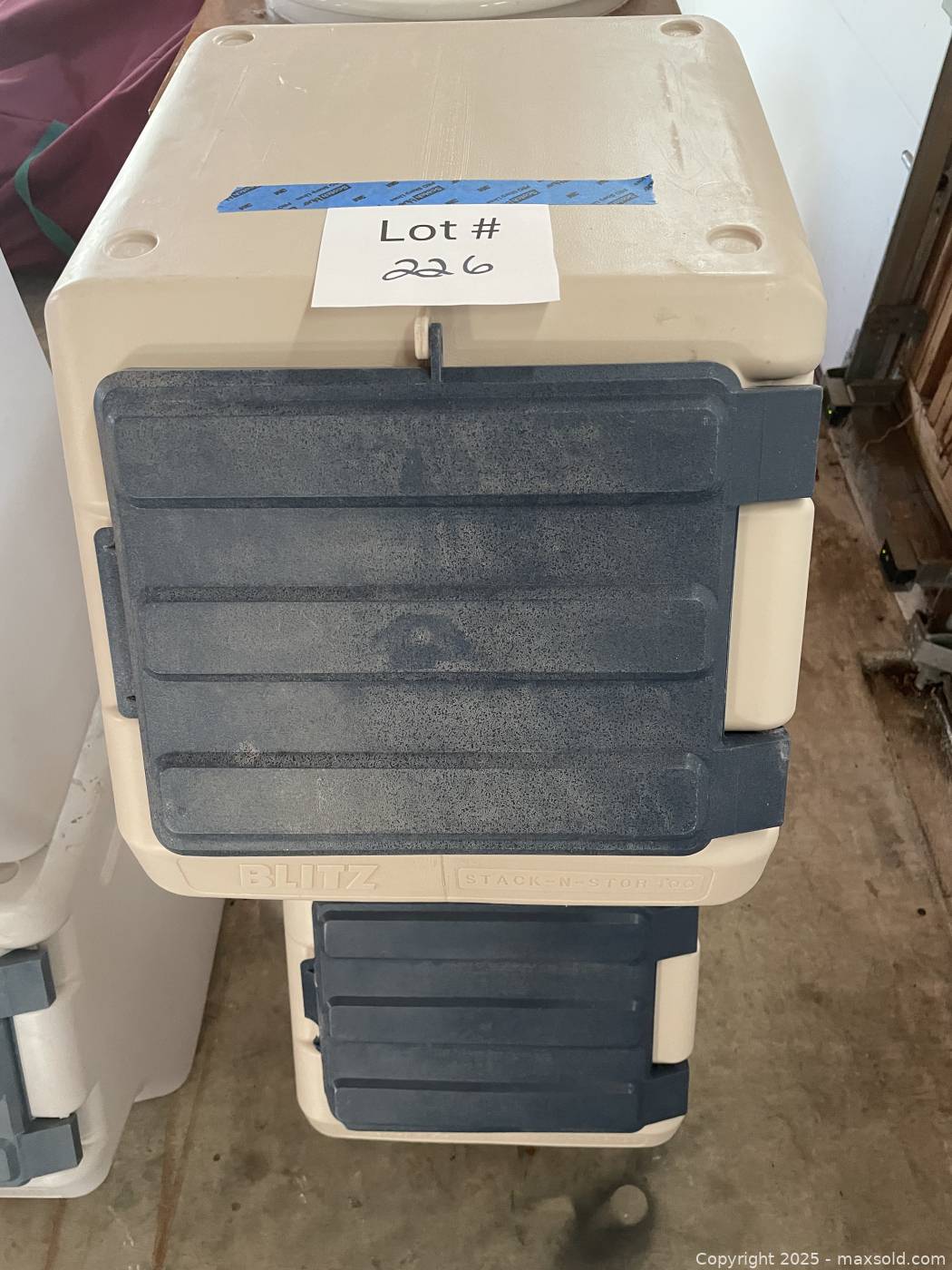 2 Blitz Stack-N-Store Feed Bins | Maxsold