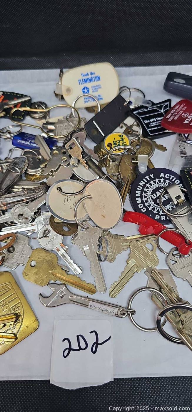Large assorted keys and branded key rings | Maxsold