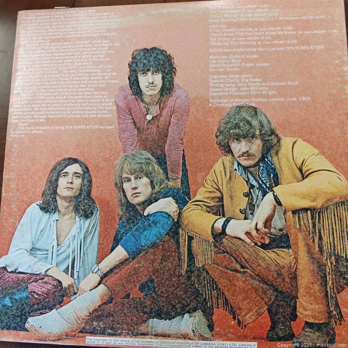Ten Years After “Ssssh.” vinyl LP | Maxsold