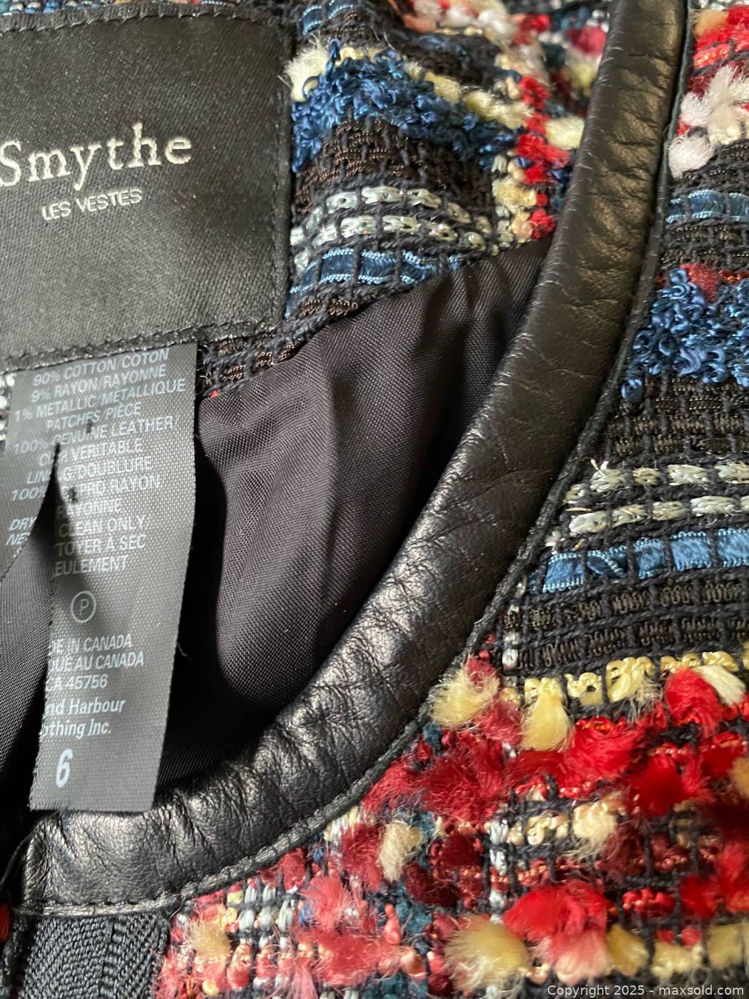 Smythe multicolor tweed cropped jacket & Barbara Bui long black jacket ...