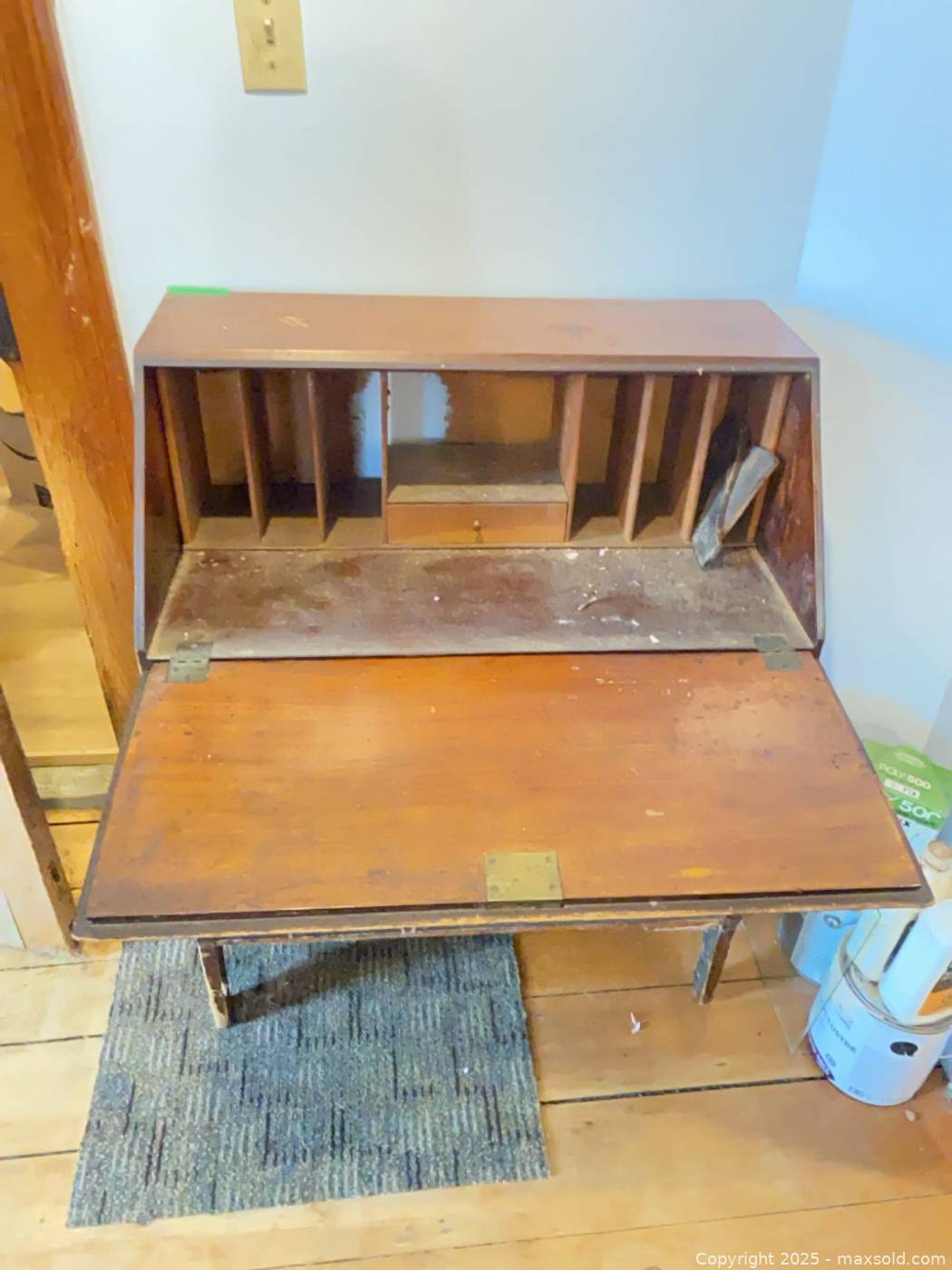 Wood Desk with Fold-Down Writing Surface | Maxsold