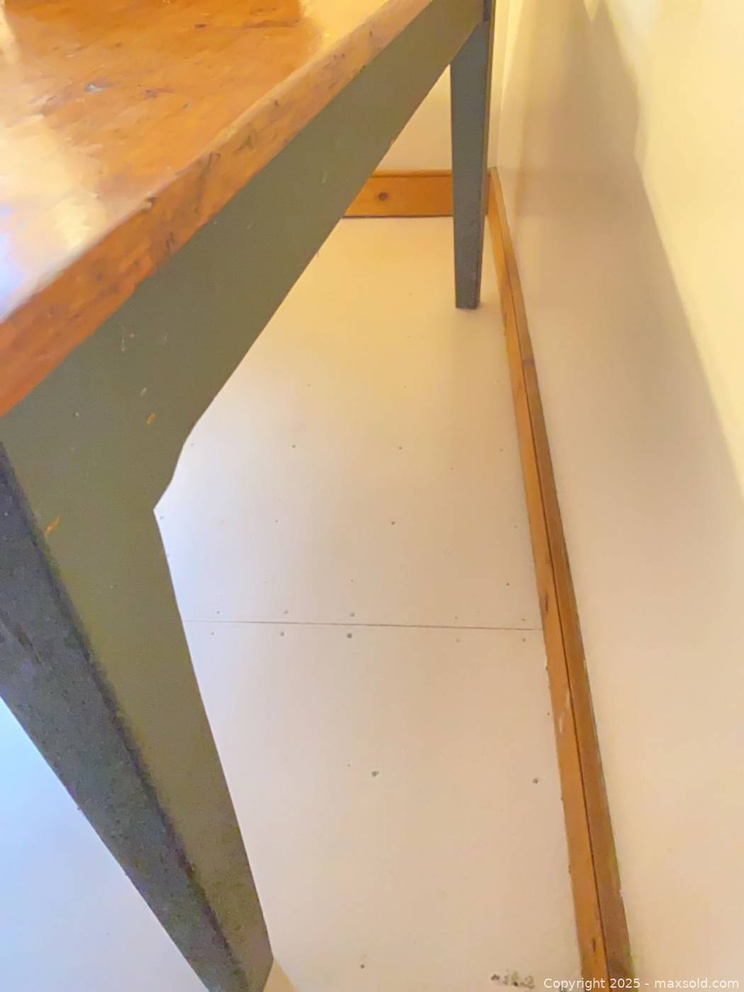Solid wood work table, single drawer | Maxsold