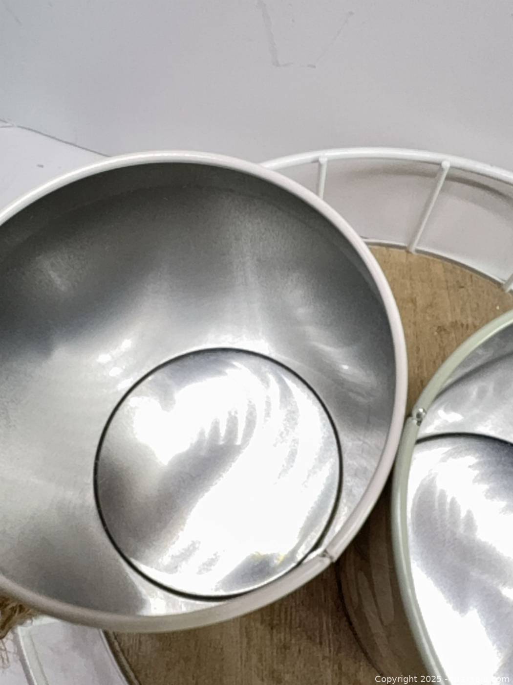 Metal canisters with wooden lids and tray | Maxsold