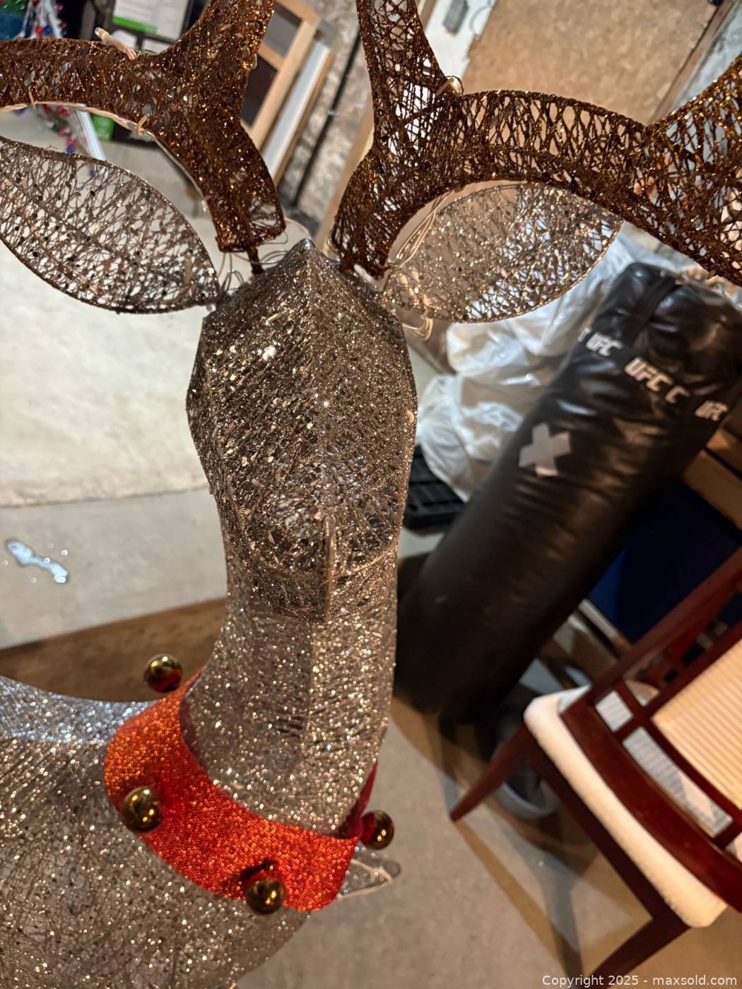 Glittered Wire-Frame Reindeer Decoration | Maxsold