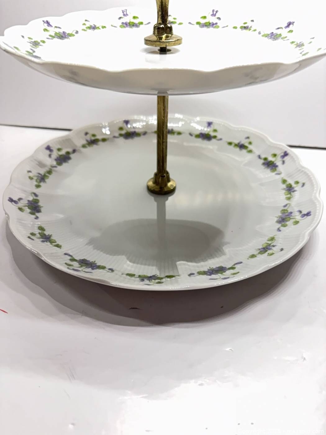 Kaiser Germany Viola Romantica two-tier porcelain serving tray | Maxsold