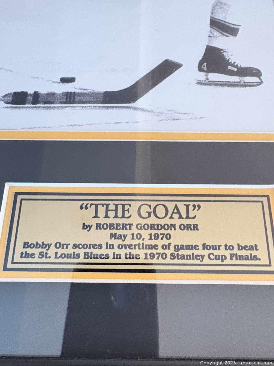 Framed Bobby Orr “The Goal” photo display | Maxsold