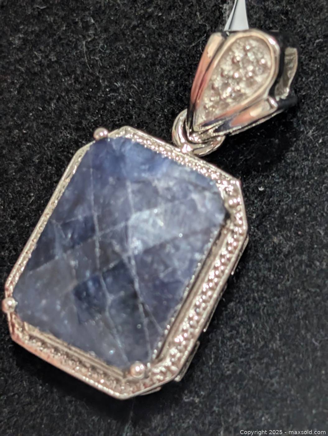 Silver Dyed Sapphire And Topaz Pendant | Maxsold