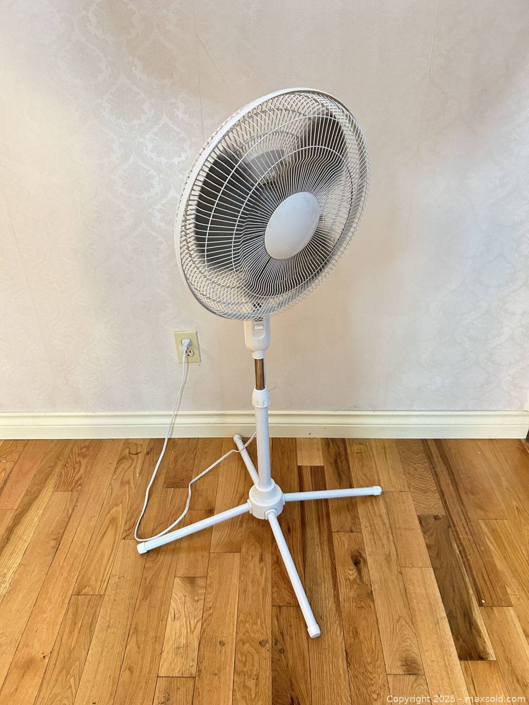 Intertek 12 in oscillating pedestal floor fan | Maxsold