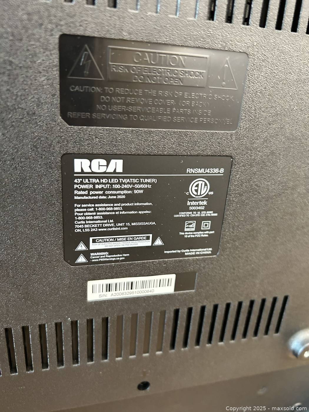 RCA 43" 4K LED TV RNSMU4336-B | Maxsold