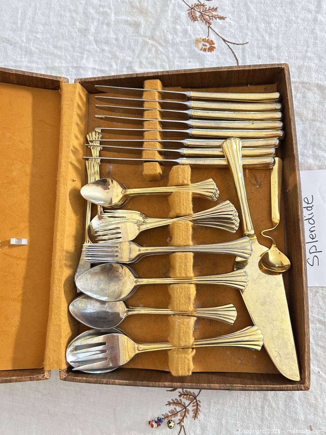 Splendide Gold-Tone Stainless Steel Flatware Set | Maxsold