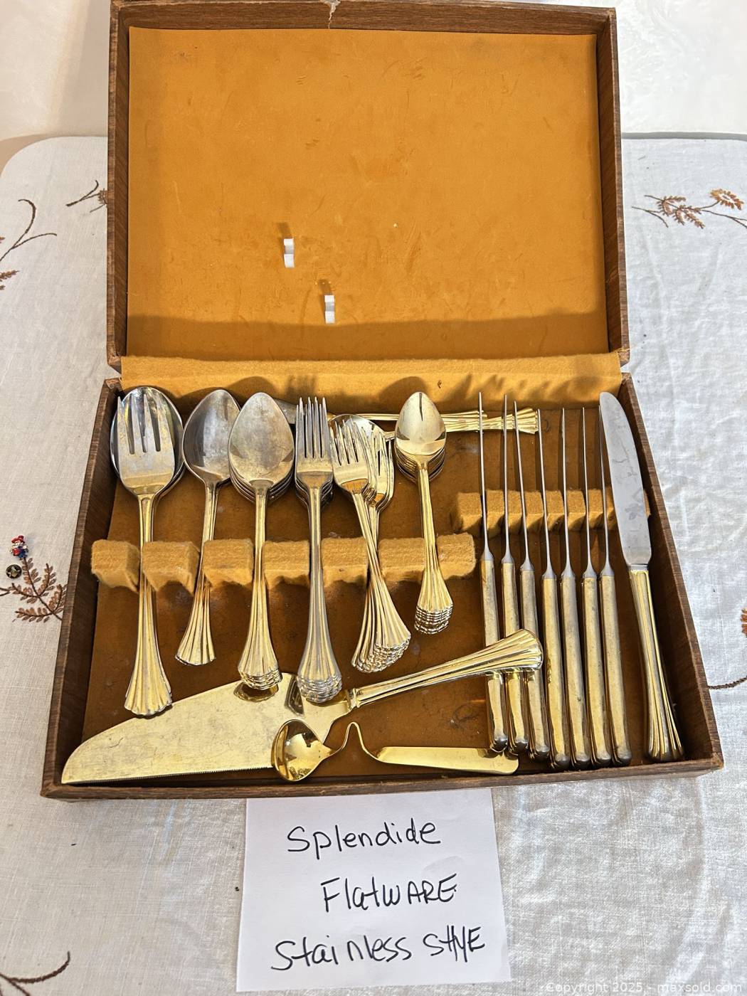 Splendide Gold-Tone Stainless Steel Flatware Set | Maxsold