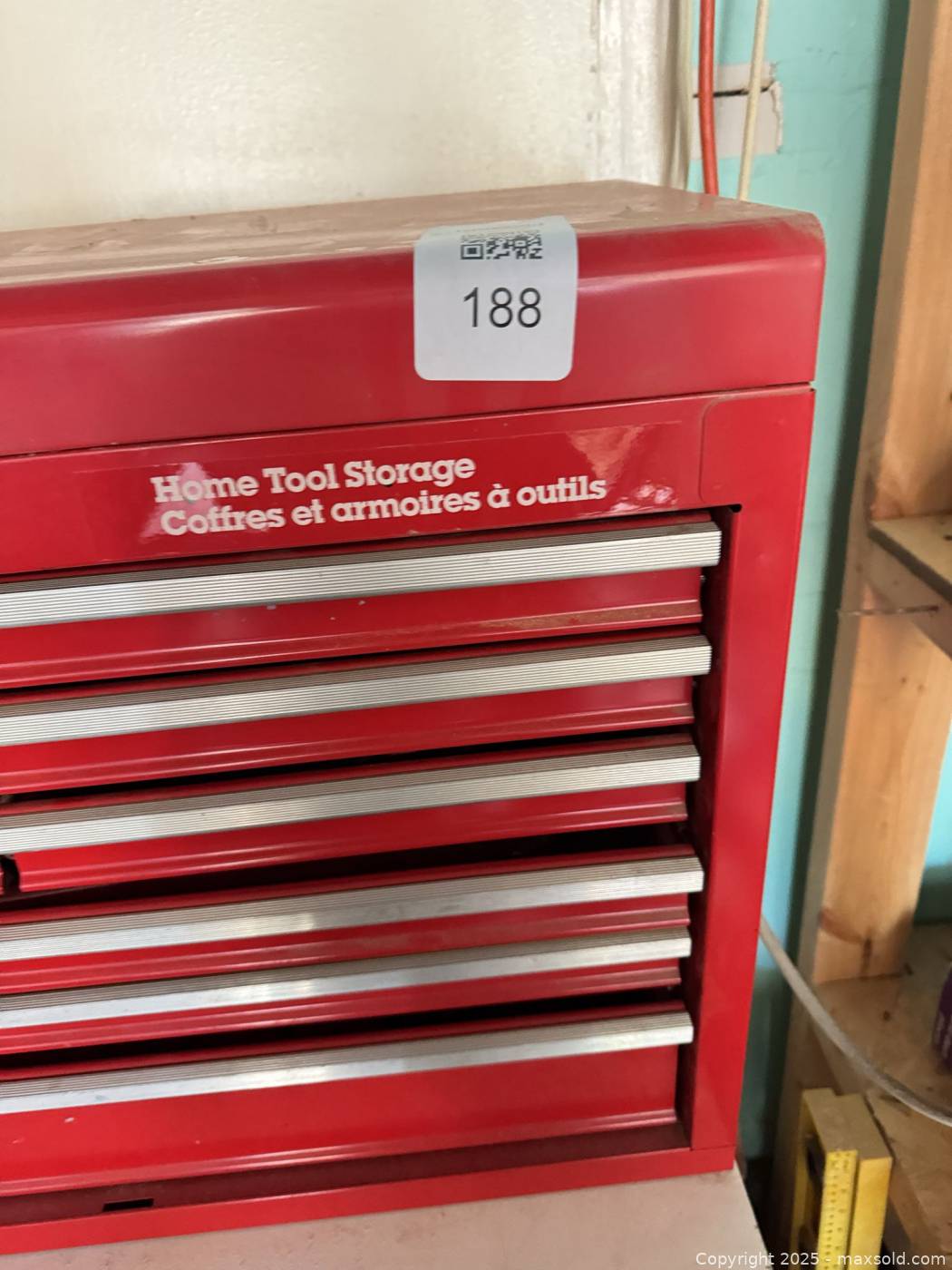 Sears Craftsman red metal tool chest with storage stand | Maxsold