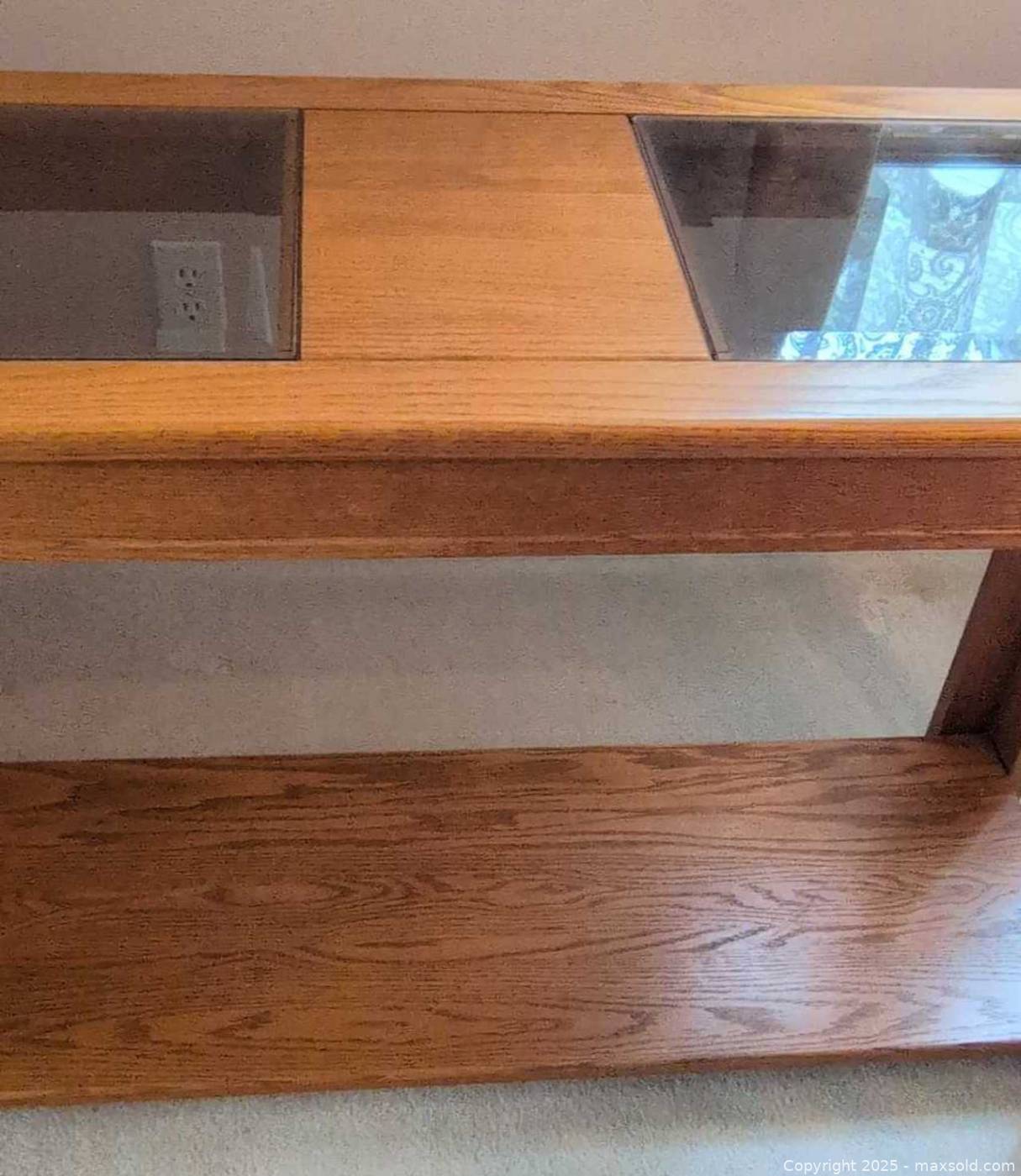 Shermag Oak Sideboard With Glass Top | Maxsold
