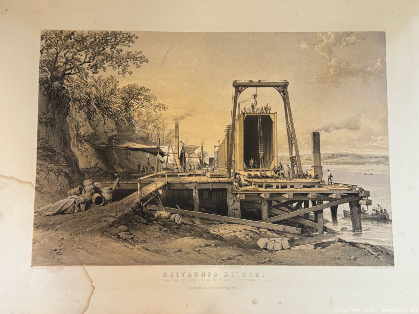 c.1850 The Britannia and Conway Tubular Bridges book by Edwin Clark ...