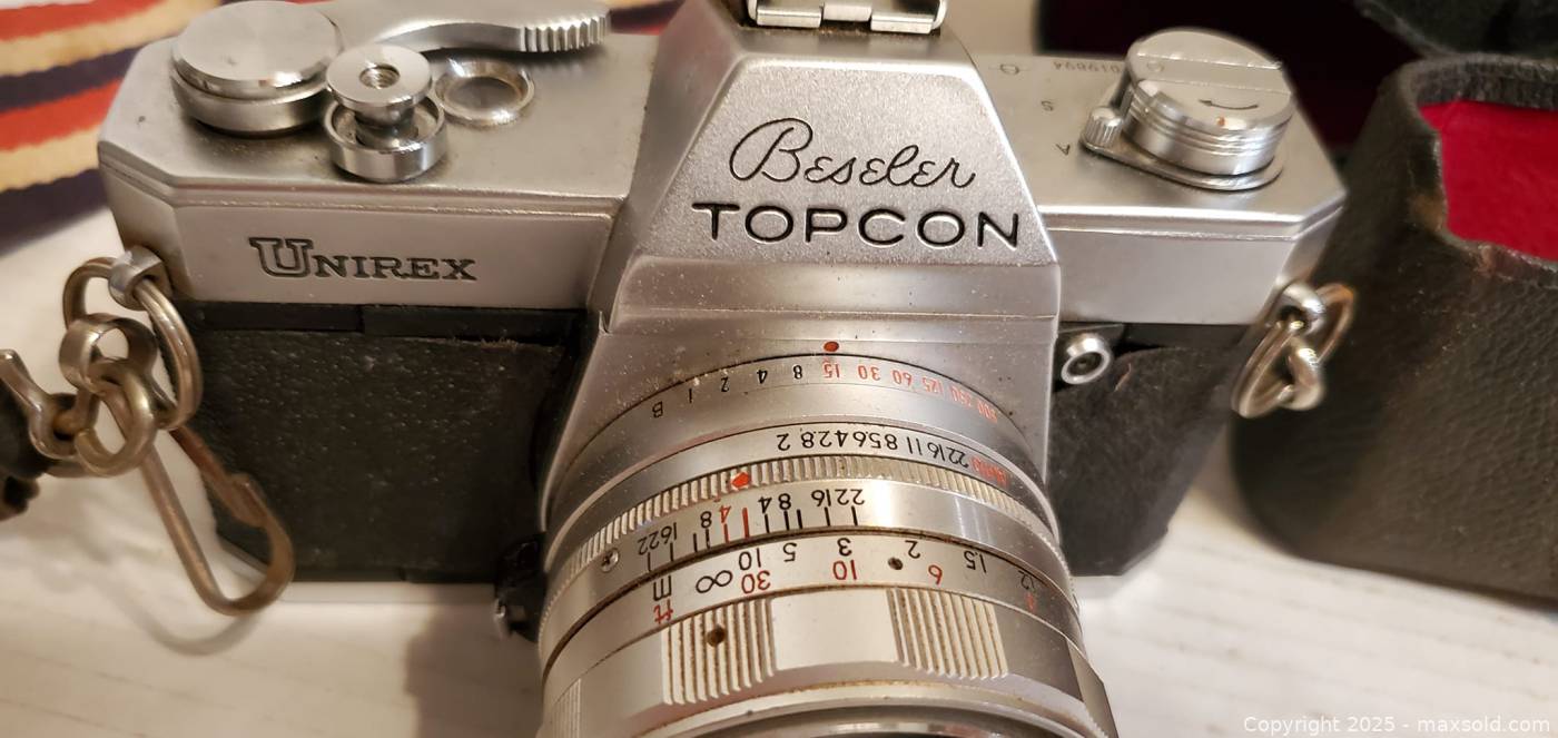 Beseler Topcon Unirex SLR Film Camera With Topcor 50mm Lens And Case ...