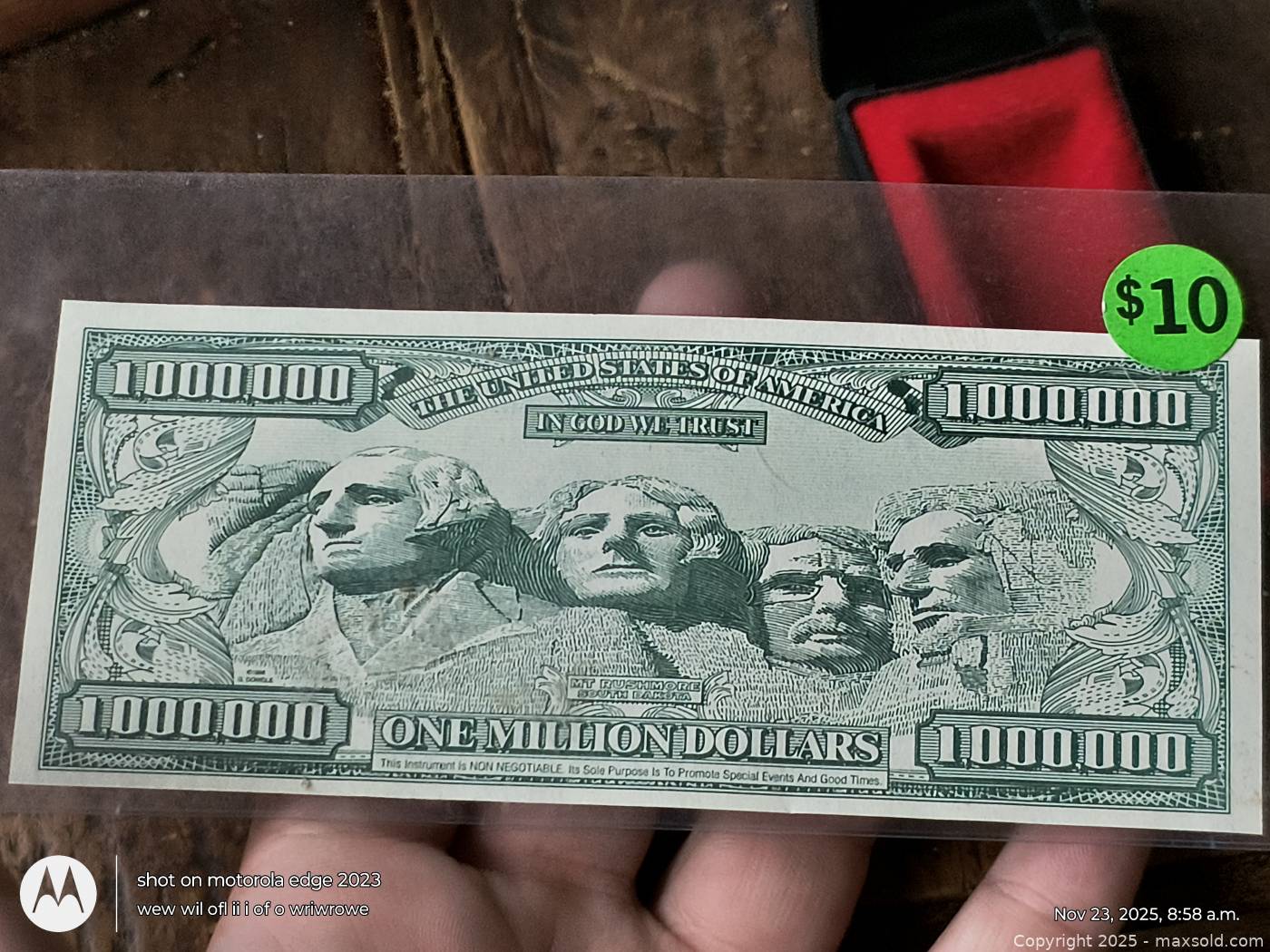 One million dollar novelty note | Maxsold