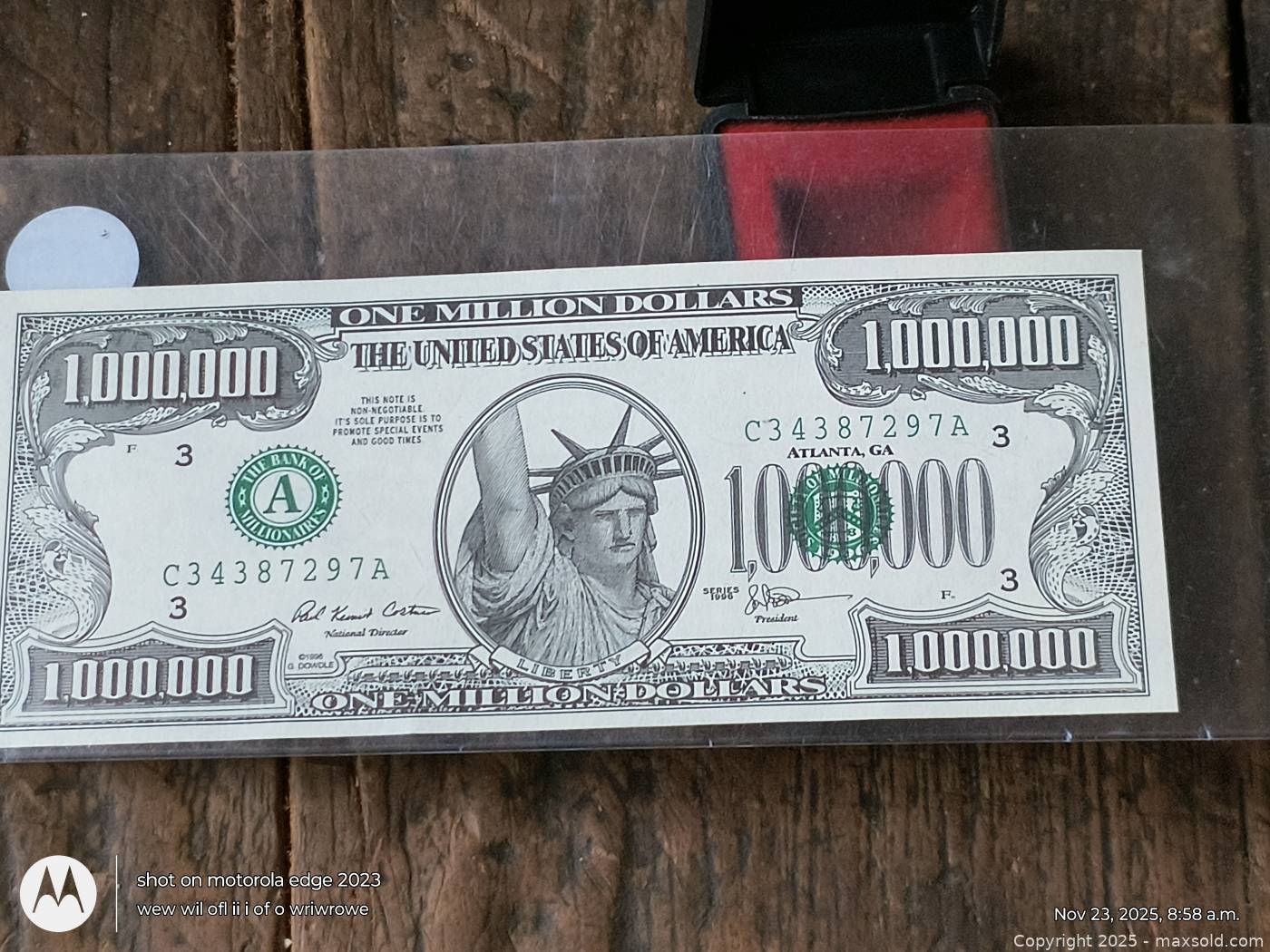 One million dollar novelty note | Maxsold