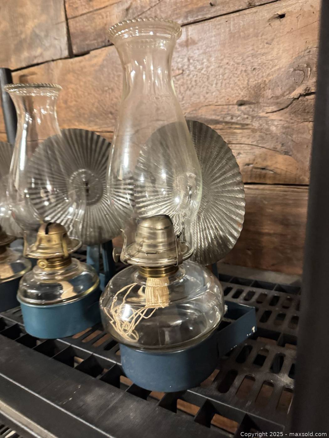 Three antique bracket lamps | Maxsold
