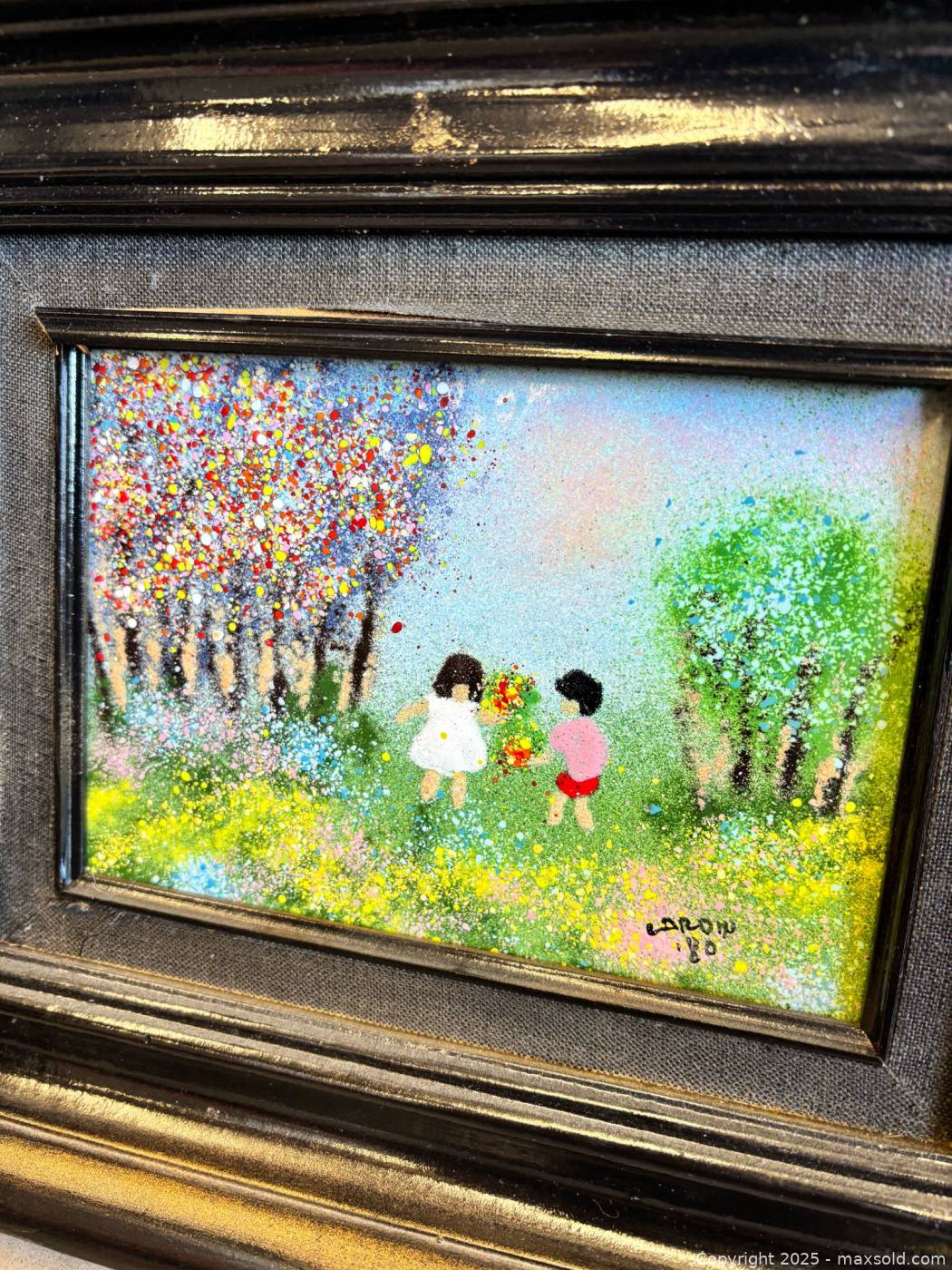 Signed Louis Cardin enamel on copper painting | Maxsold