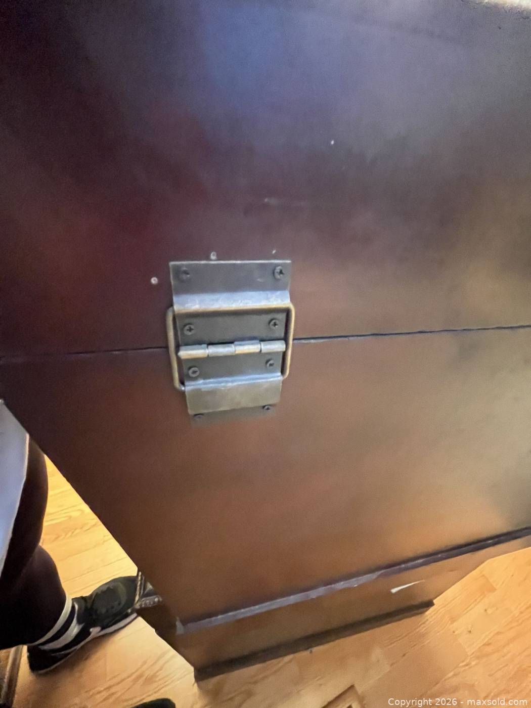 Floral painted trunk with broken latch | Maxsold