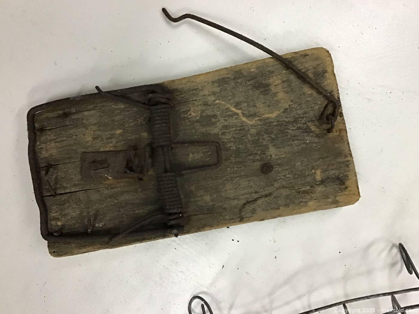 Vintage wood rat trap and wire soap dish | Maxsold