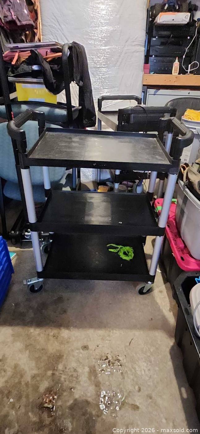 Plastic 3-Shelf Trolley on Locking Wheels | Maxsold