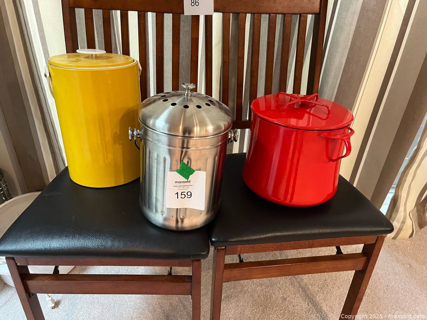 Dansk enamel pot, compost pail, canister | Maxsold