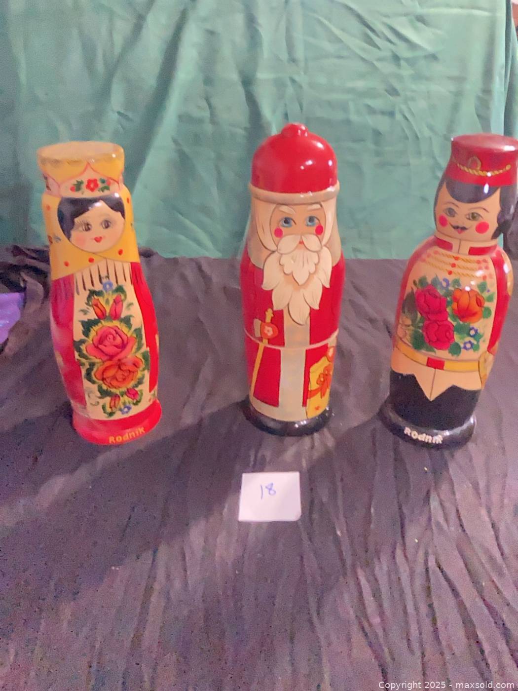 Three Russian wooden vodka bottle boxes | Maxsold