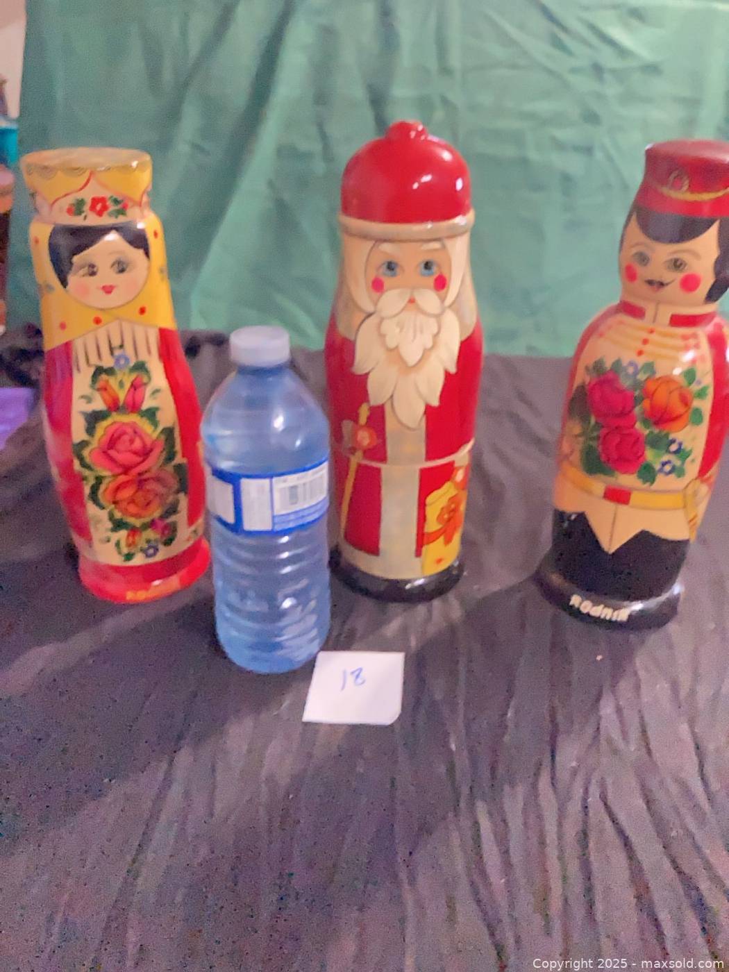 Three Russian wooden vodka bottle boxes | Maxsold
