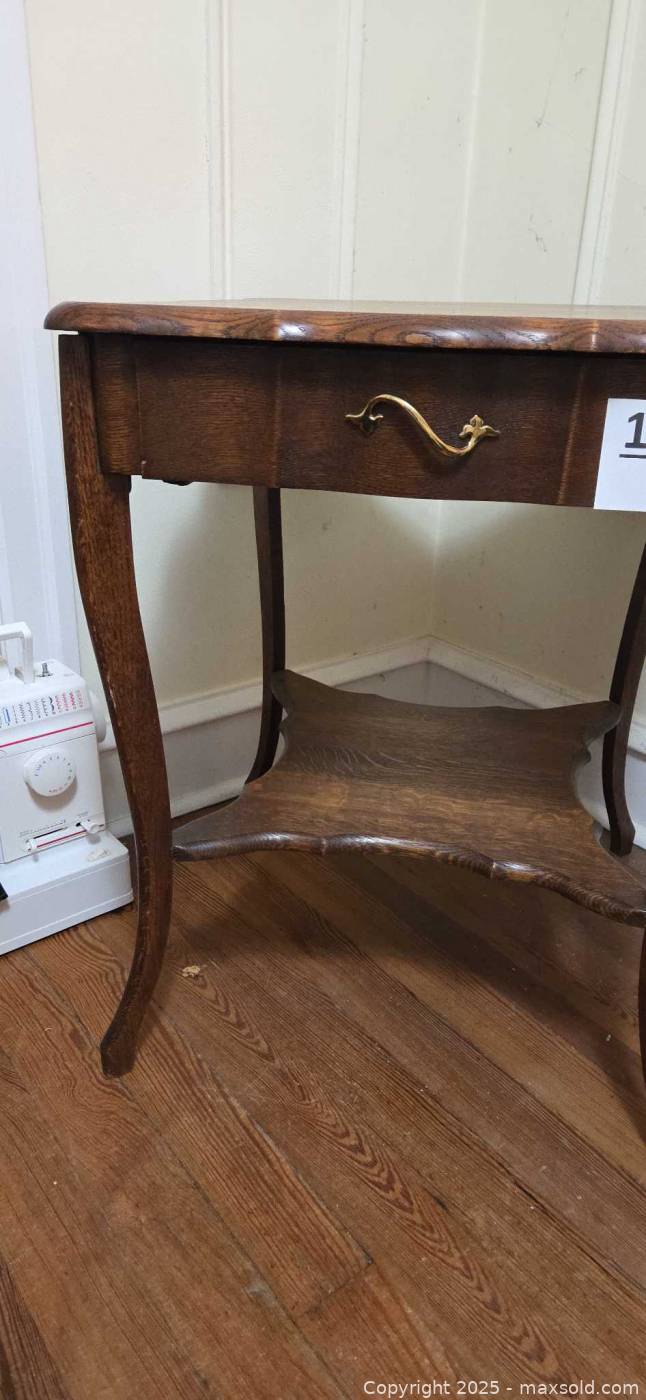Antique Tiger Oak Two-Tier Parlor Table | Maxsold