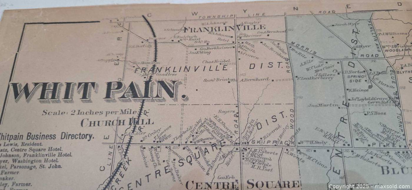 Framed Map Whitpain Township 9"x15" | Maxsold
