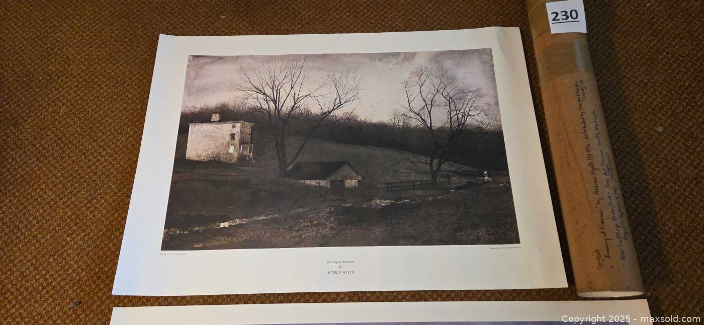 Andrew Wyeth “Evening at Kuerners” and Peter Sculthorpe farm scene ...