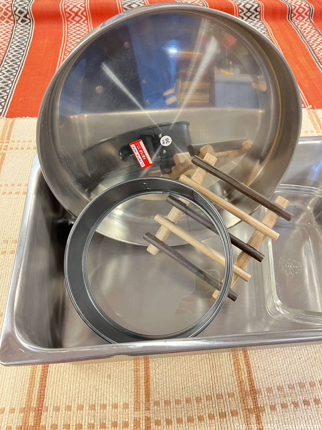 Pyrex loaf dish, Olympia Inox 14" dish, springform pan, 12"x20"x6 ...