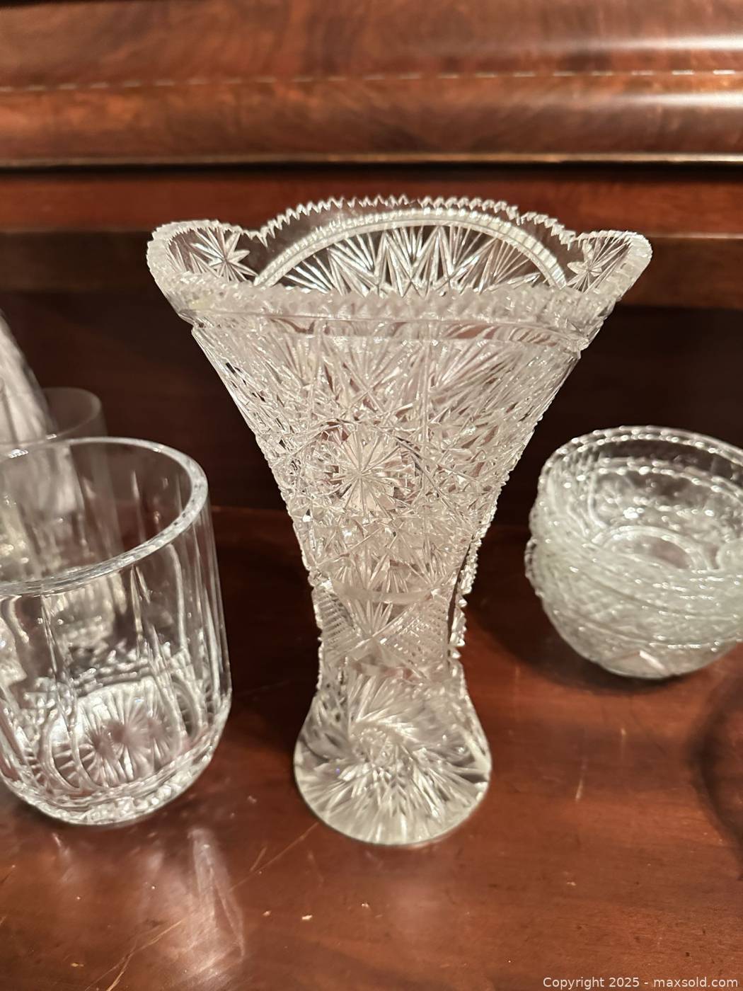 Cut Glass Cups Vase Bowls Jar | Maxsold