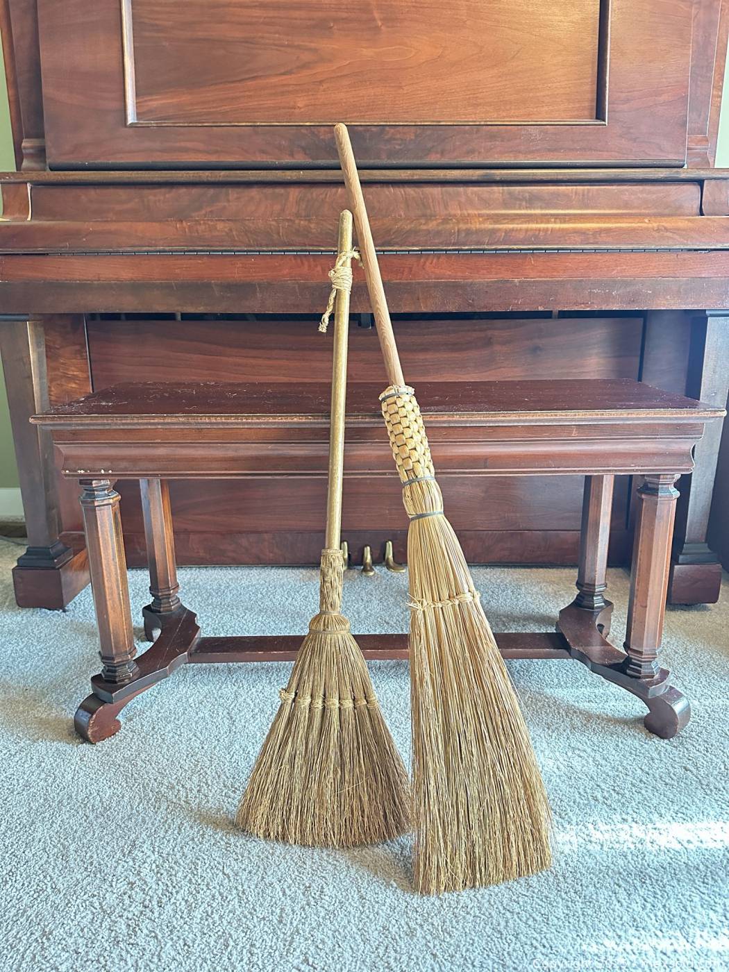Two Traditional Straw Brooms | Maxsold