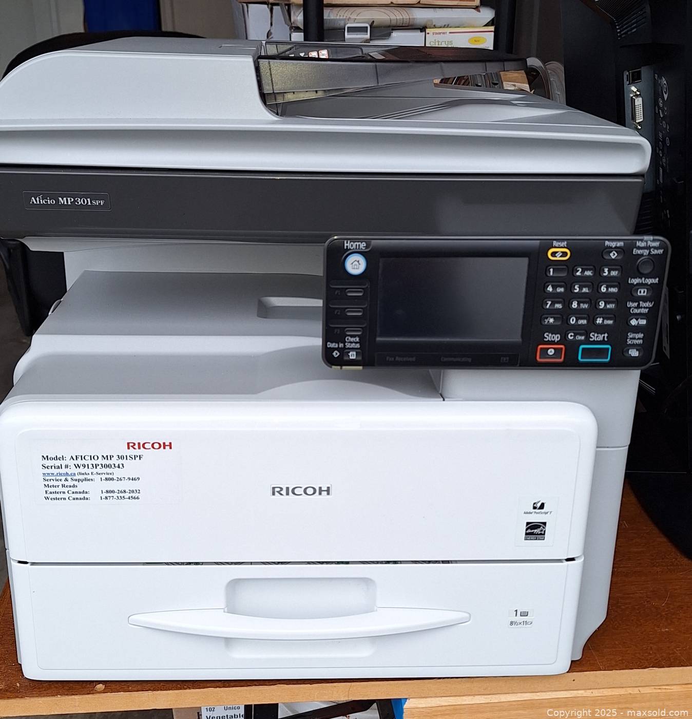 Ricoh Aficio MP 301SPF laser multifunction printer | Maxsold