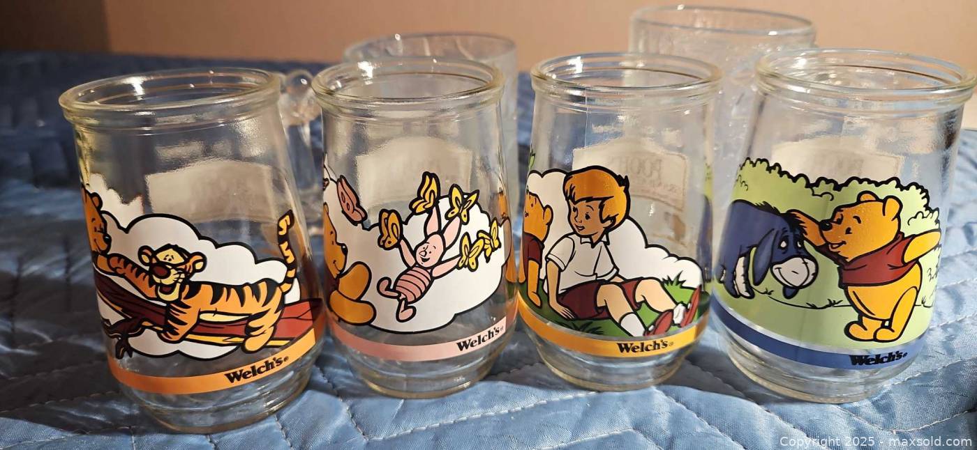 Welch's Winnie the Pooh jelly jars and character mugs | Maxsold