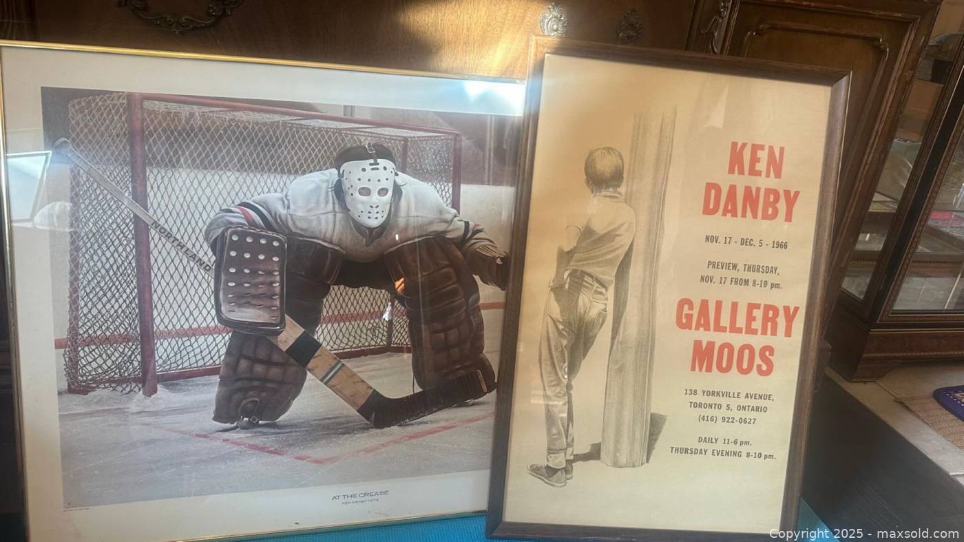 Ken Danby framed "At the Crease" print with 1966 Gallery Moos ...